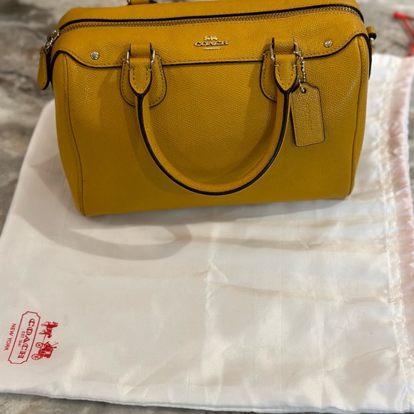 Coach | Bags | Coach Mustard Yellow Mini Bennett Satchel Bag Guc | Poshmark